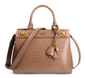 guess womens katey croc luxury satchel, light rum, one size us