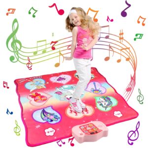 beginreally dance mat for girls, electronic music dance pad with adjustable volume, dancing games with led score screen, 5 game modes, christmas birthday gifts toys for age 3 4 5 6 7+ year old girls