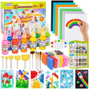 arts and crafts for kids - 40 creative painting arts 350+pcs painting kits ages 5-10 year old girls & boys - art supplies set - gift ideas for drawing beginners activity toys