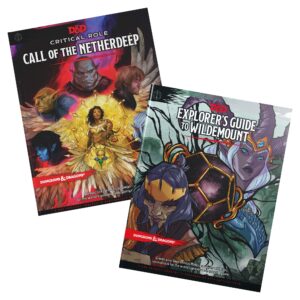 critical role: call of the netherdeep (d&d adventure book) + explorer’s guide to wildemount (d&d setting and adventure book)