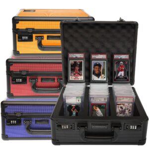 panopply slab armor 120+ 3 row psa graded card storage box graded card case psa slab case for graded cards psa card case baseball card cases for sports cards storage sports card case (black)