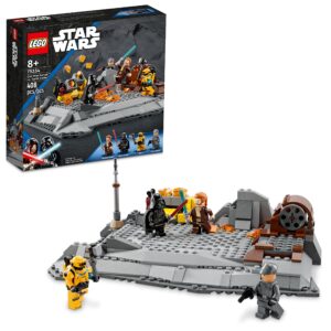 lego star wars obi-wan kenobi vs. darth vader 75334 building toy set - features 4 minifigures with lightsabers for buildable battles, great collectible gift for kids, boys, and girls ages 8+