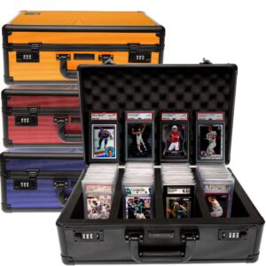 panopply slab armor 160+ 4 row psa graded card storage box graded card case psa slab case for graded cards psa card case baseball card cases for sports cards storage sports card case (black)