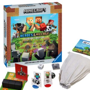 ravensburger minecraft heroes of the village | cooperative board game | exciting & unpredictable | perfect for families and minecraft enthusiasts | suitable for kids & adults