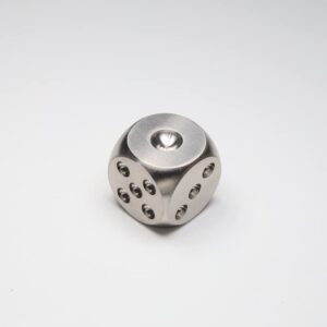 titanium alloy tc4 solid dice six-sided traditional dice square box guessing drink iced drink edc toy (a)