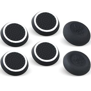 9cdeer performance joystick analog stick thumb grips set of 6 compatible with ps5, ps4, xbox series x/s xbox one, switch pro controller black & white