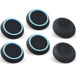 9cdeer performance joystick analog stick thumb grips set of 6 compatible with ps5, ps4, xbox series x/s xbox one, switch pro controller black & blue