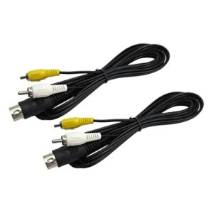 2 pack 6ft rca tv av audio video cord cable for console, games & accessories