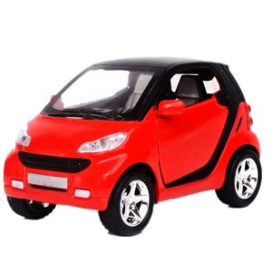 arcadora 1:32 scale for smart fortwo diecast model car pullback vehicle toys collection toys, kids gift, with sound and light (red)