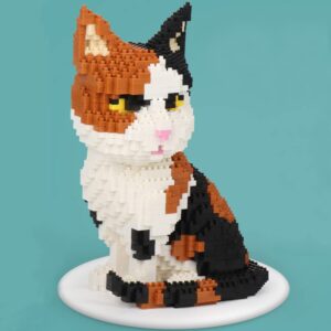 uvini adult building set, blocks pets, micro bricks cat animal toy for kids 10,11, 12, 13, 14, teens or adult, 1300 pieces (1301)