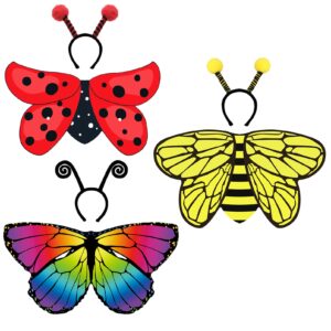 creatoy kids butterfly-wings-costume toddler lady-bug bumble-bee costume for boys girls dress up clothes for play bug insect birthday party supplies halloween favors