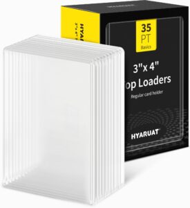 hyaruat 3x4 toploaders - 35pt clear top loaders for trading cards, card protectors hard plastic with protective film, 25 pack