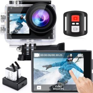 icefox action camera 4k 60fps 20mp,131ft underwater camera with eis,app support video&photo editing,waterproof camera remote control