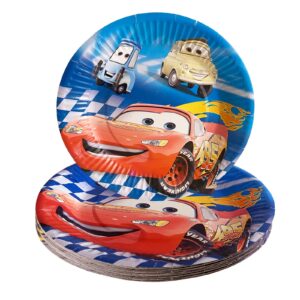 mcqueen race car party supplies,30 plates for kids birthday lightning car theme party