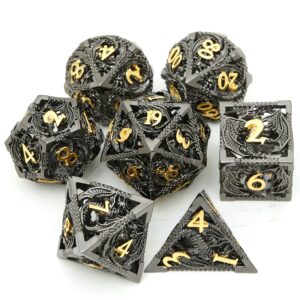 dnd dice set metal dice dungeons and dragons dice gift polyhedral dice set d&d role playing dice d20 hollow polyhedral dice set for dungeons and dragons rpg mtg table games