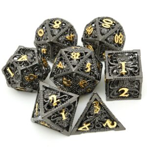 dungeons and dragons dice dnd dice set d and d dice set d20 mtg metal dice set hollow polyhedral dice role playing dice with octopus motifs for dungeons and dragons rpg table games