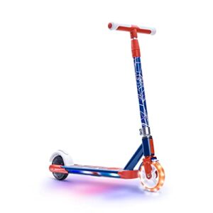 jetson marvel spider-man kids' electric scooter, 7 miles per hour, 4 miles max range, 60-watt motor, light-up deck, height-adjustable handlebar, ages 8+, jspmn-ele