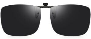 caxman clip on sunglasses over prescription frames for men & women w/super dark category 4 lens polarized & flip up extra large