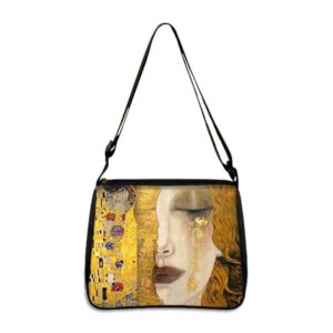 fdcsyp canvas handbag - klimt oil painting golden tears handbag ladies canvas tote bag messenger bag casual shoulder