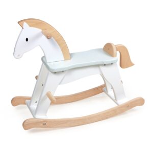 tender leaf toys - lucky rocking horse - premium wood rocking horse for imaginative play - helps cognitive and physical development in toddler boys and girls - age 12m+