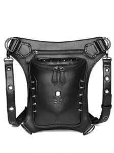 gothic victorian cosplay backpack retro handheld crossbody shoulder bag vintage handbags halloween steampunk waist thigh bag (standard size, steampunk gothic bag q)