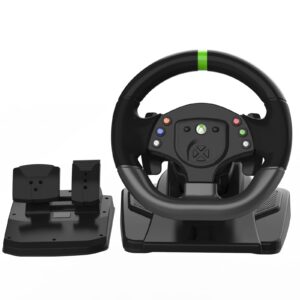 doyo xbox 360 game racing wheels,pc steering wheel plug and play gaming driving volante 180° usb with pedals shifter bundle for xbox 360 / windows pc / ps3 /nintendo switch/android