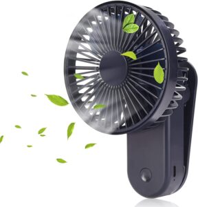 konpway portable mini clip on fan, 4000mah rechargeable usb battery operated stroller fan with magnetic, royal blue