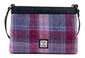 terrapin trading ltd scottish harris tweed large shoulder bag - pastel pink