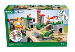 brio world 36010 cargo mountain set | 49 piece wooden train set toy for kids age 3 & up | dynamic play experience | fsc-certified materials | great addition to existing train sets