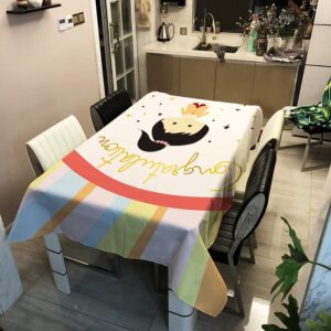 cute cartoon animals pattern tablecloth waterproof rectangular wedding dinning coffee table cover home decor m-10 140x200cm