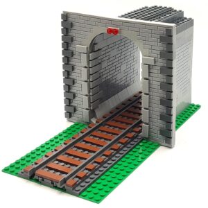 dspitwod train tunnel building toy for classic electric city passenger express train tracks toys accessories railroad construction building block compatible with major brand (train tunnel)