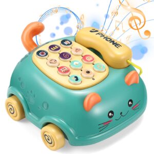 migwdpm baby phone toys, baby music toys, baby musical toys car toy, toddler toys boys girls toy, kids pretend phone, kids educational development toy, cute cat face toys with light, gift for children