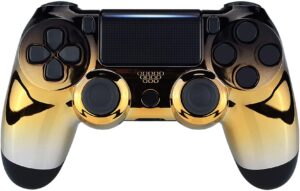 moddedzone chrome gradient black gold silver custom un-modded wireless controller for ps-4