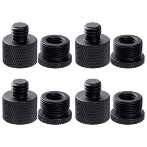 8 pieces mic stand adapter 5/8 female to 3/8 male and 3/8 female to 5/8 mic thread adapter set male screw adapter thread for camera monitor tripod thread for adapter microphone