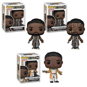 funko pop! movies collector set: candyman (with possible chase variant), candyman with bees, and sherman field