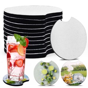 10 pcs sublimation blank car coasters, 2.75 in circular opening blank sublimation coasters for thermal sublimation diy crafts,car coasters aroic.