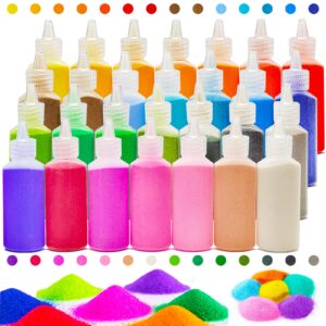 28 pcs art sand,diy arts and crafts kit,terrarium sand play for wedding decor,painting,children,decorations,crafts(1.25oz bottles)