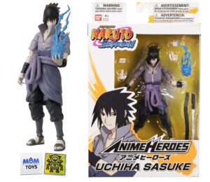 bandai naruto anime heroes sasuke uchiha toy action figure toy bundle with 2 my outlet mall stickers