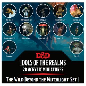 wizkids d&d idols of the realms: the wild beyond the witchlight : 2d set 1 -16pc dungeons & dragons 2d acrylic miniatures - rpg