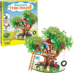 creativity for kids build and grow tree house craft kit - treehouse playset toy for boys and girls, classic toys for kids