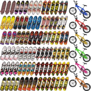 hortsun 100 pieces mini finger toys set finger skateboards fingerboards toy finger bikes hand skateboard tiny finger bike creative fingertips movement party favors novelty toys gift