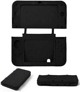 silicone rubber soft gel protective case cover shell skin for new 3ds xl ll console 2015- black