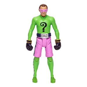 mcfarlane toys, dc multiverse, 5-inch dc retro riddler boxing action figure with action word bubbles, collectible dc retro 1960's tv figure – ages 12+