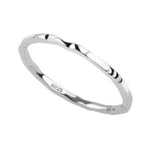 kakikaki 925 sterling silver minimalist hammered textured thin knuckle midi stacking rings