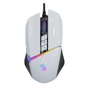 bloody w60max wired rgb fps gaming mouse, 10000 cpi, all buttons programmable, 2000hz report rate, 250 ips, 4m onboard memory (pandawhite)