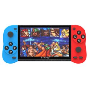 kajiali x19 pro handheld game console, 5.1" hd retro game console built-in 5000＋no-repeat games, dual joystick video game console support tv output compatible with 10 emulators, 8g