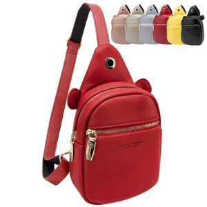 peicees small crossbody bags for women leather cell phone purse fanny packs fashion chest bag for travel