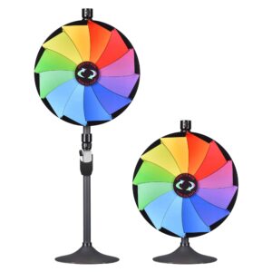 winspin 24" dual use prize wheel tabletop and floor stand adjustable 12 slots heavy duty dry erase spinning fortune wheel for carnival spinner game & tradeshow, breeze wheel series