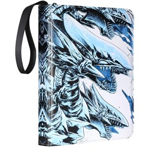 card binder for yugioh cards - 9 pocket card holder book with sleeves compatible with yugioh cards, holds 720+ cards