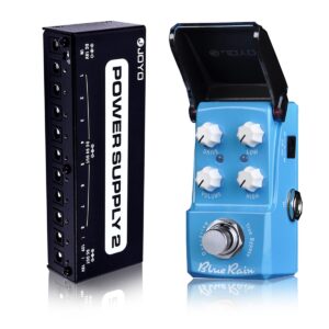 joyo jf-311 blue rain overdrive mini pedal bundle with jp-02 dc 9v 18v pedal power supply